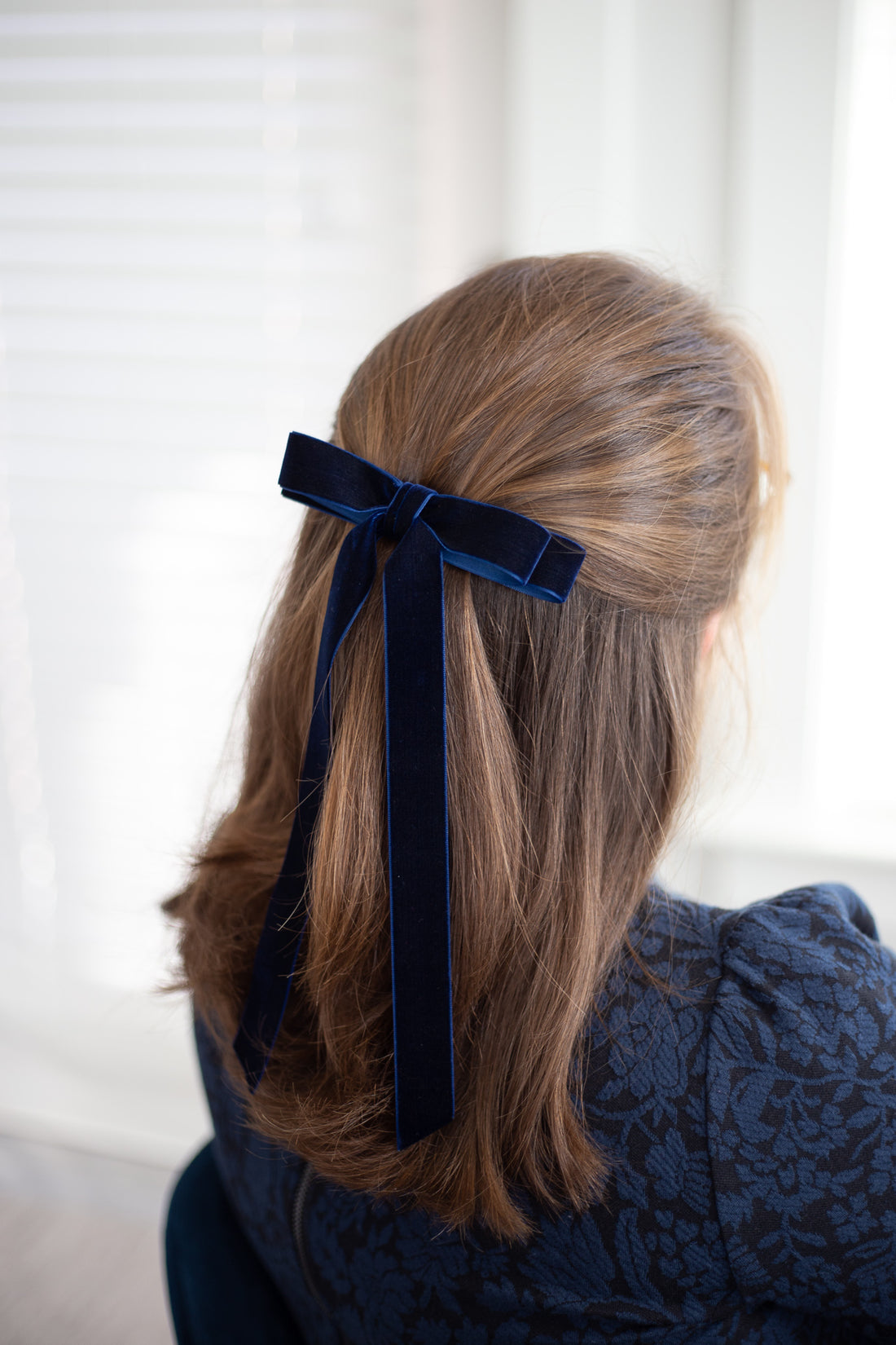 Alice Velvet Hair Bow Barrette by Grace & Grandeur Bow Company